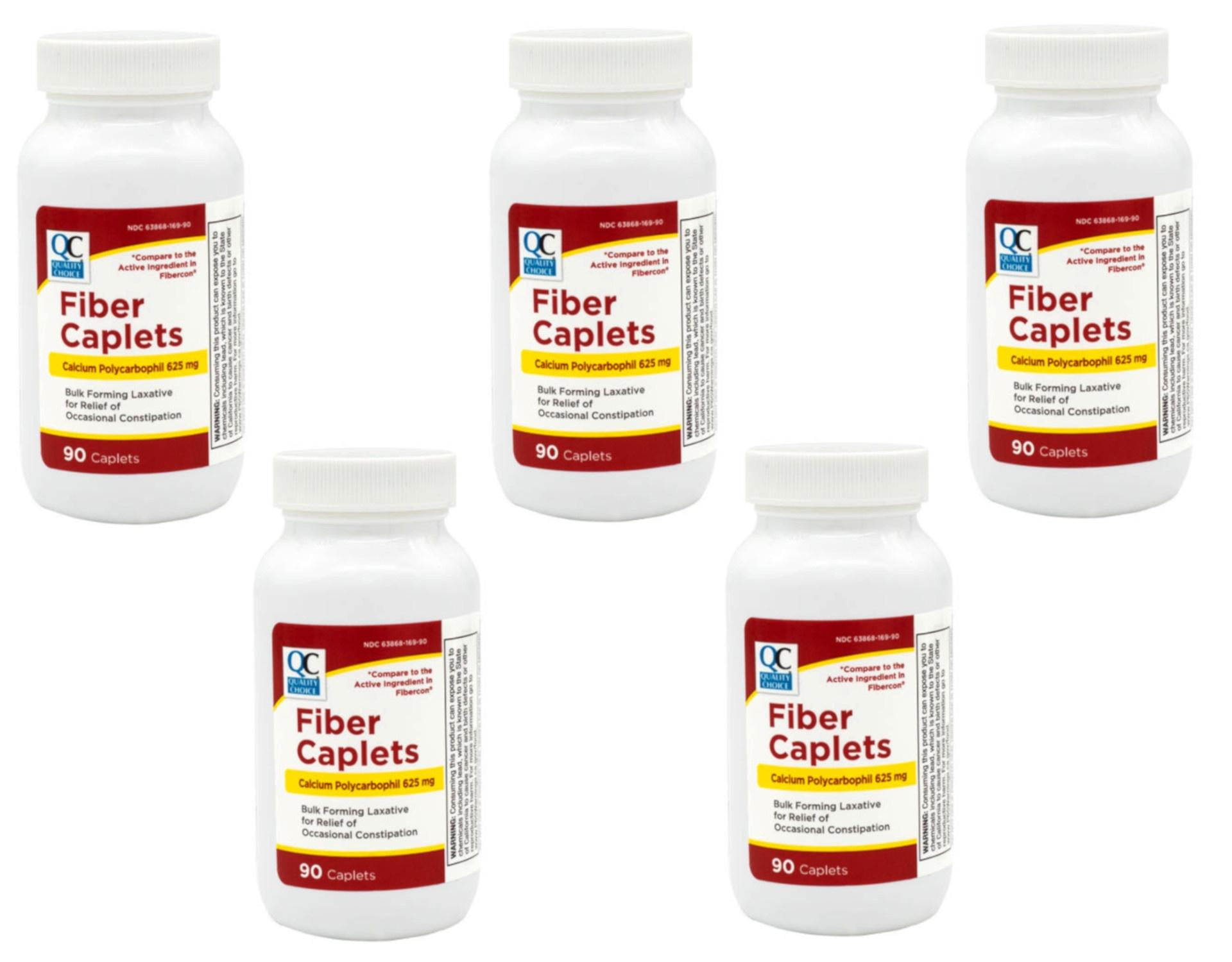 5 Pack - Quality Choice Fiber Therapy Caplets, Safe and Comfortable ...