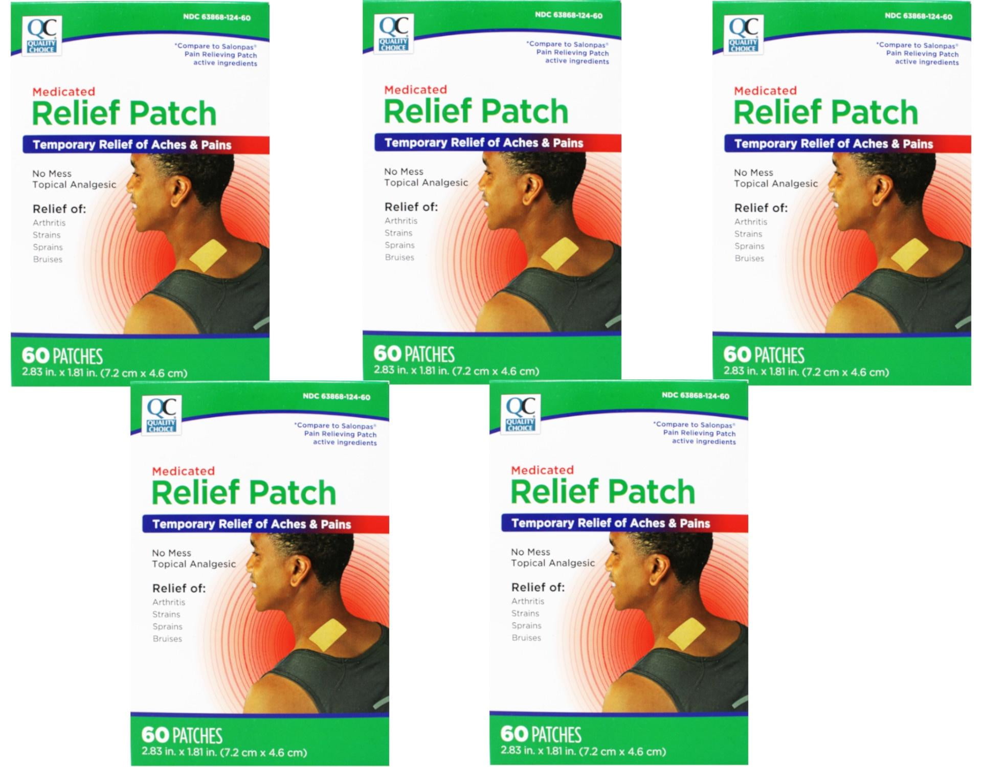 5 Pack -Quality Choice Medicated Relief Patch, Temporary Relief of ...