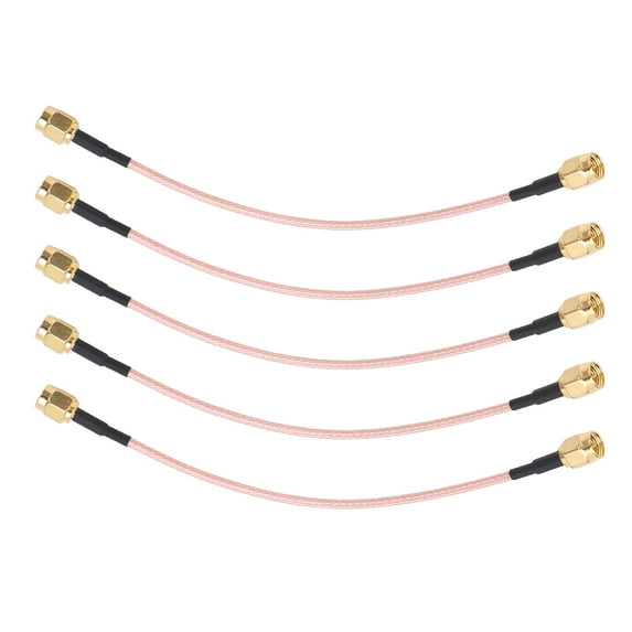 5-Pack RF Coaxial Cable, SMA-J to SMA-J Audio Connector, 2-Shielded ...
