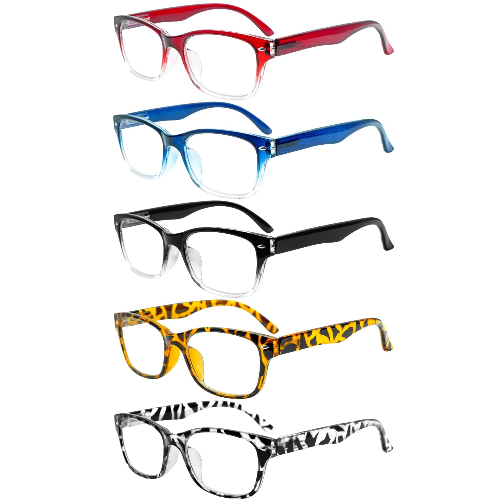Videbla 5 Pack Reading Glasses Blue Light Blocking Eyeglasses Colorful