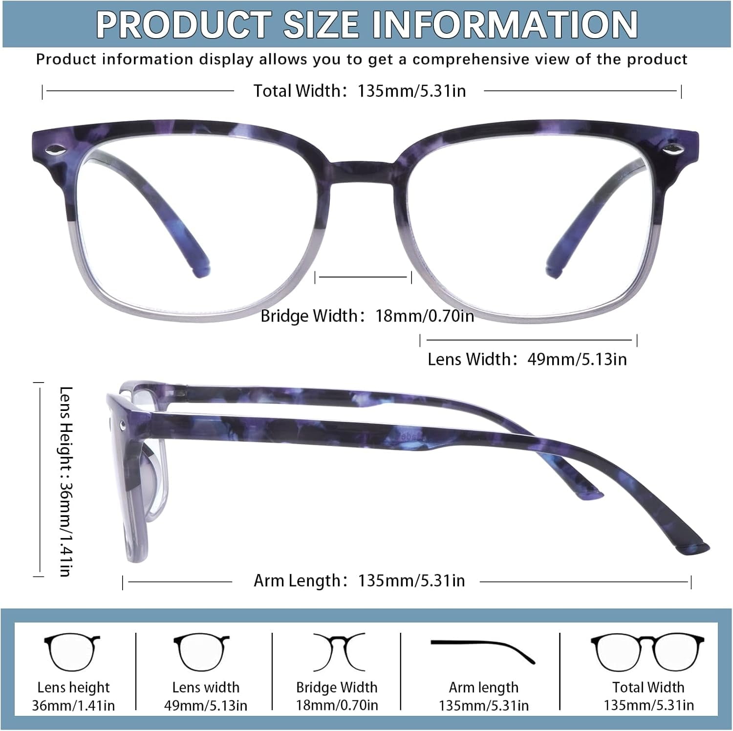 5 Pack Reading Glasses Blue Light Blocking for Women,Computer Readers ...
