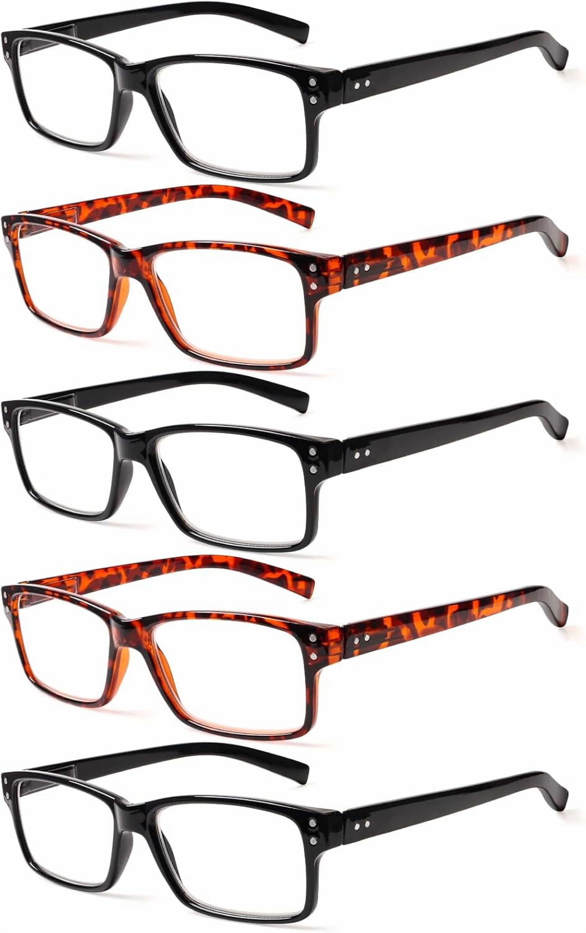5 Pack Reading Glasses Men Traditional Black Frames Readers for Men ...