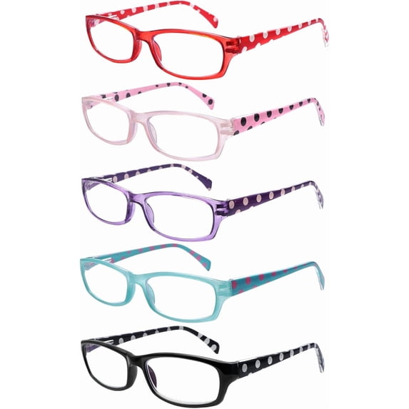 5 Pack Reading Glasses for Women, Blue Light Blocking Computer Readers ...