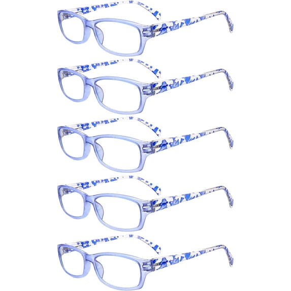 5 Pack Reading Glasses for Women, Blue Light Blocking Computer Readers ...