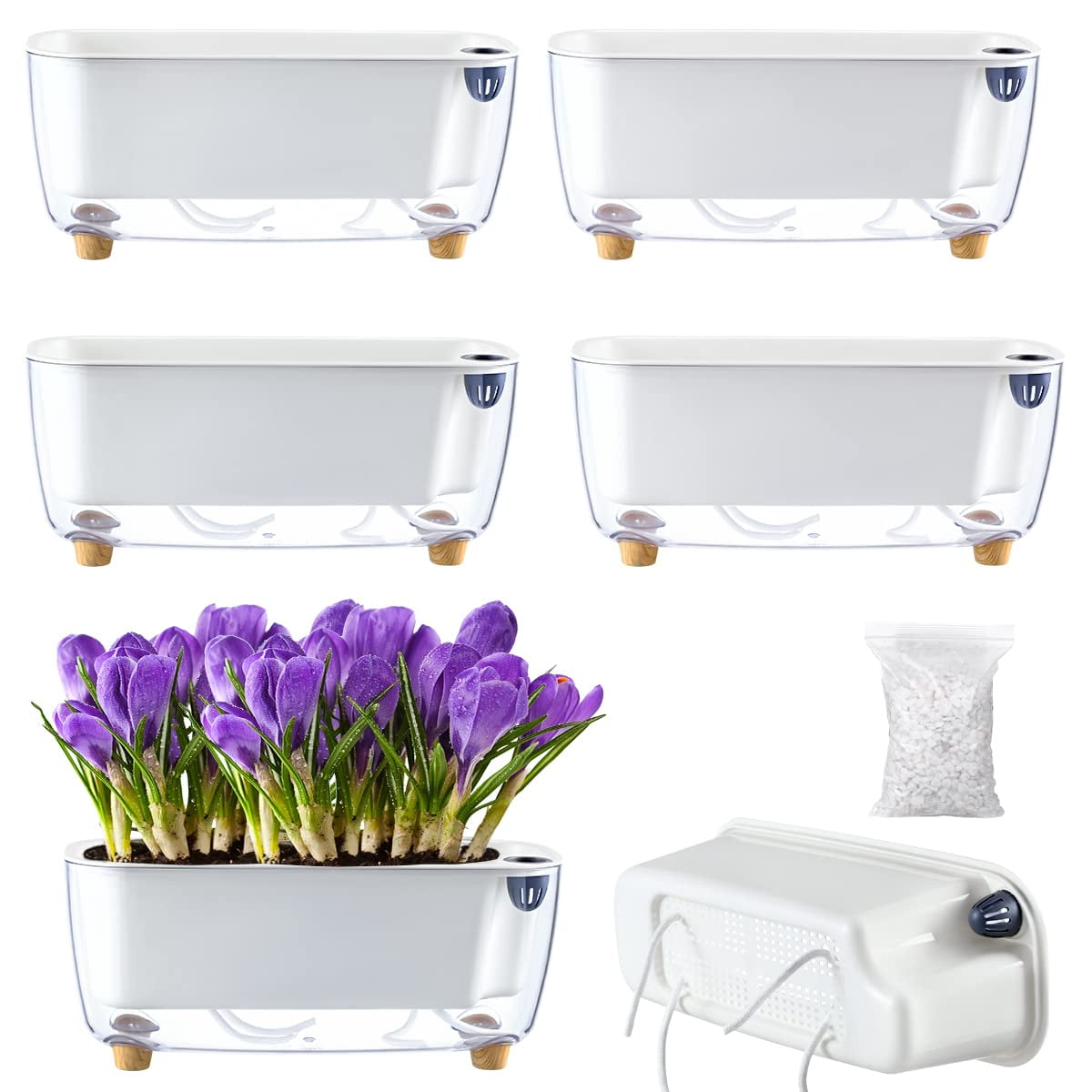 5 Pack Rectangular Planter for African Violet Flower Orchid - Walmart.com