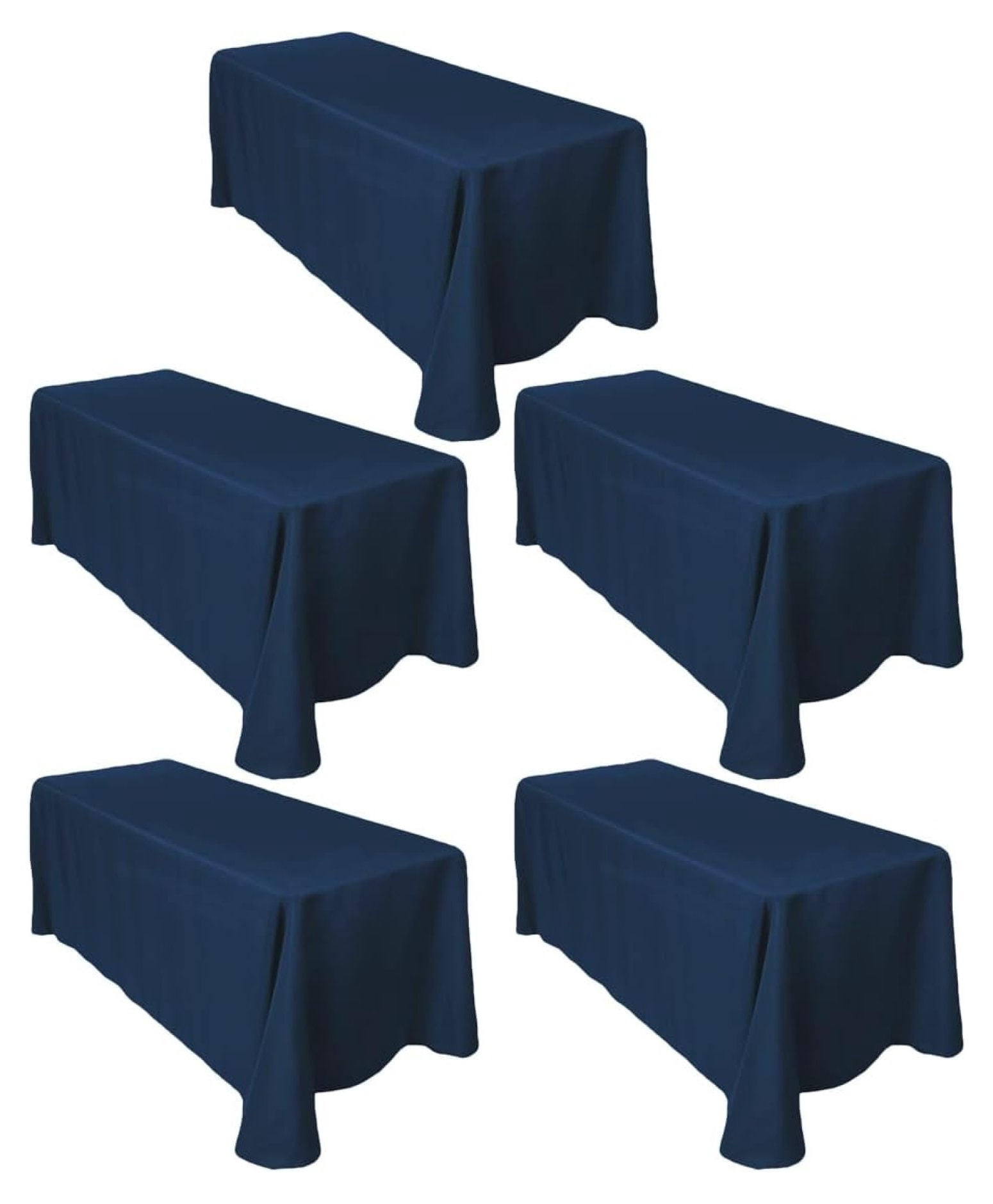 5-Pack Rectangular Tablecloths 90 in x 132 in with Rounded Corners ...
