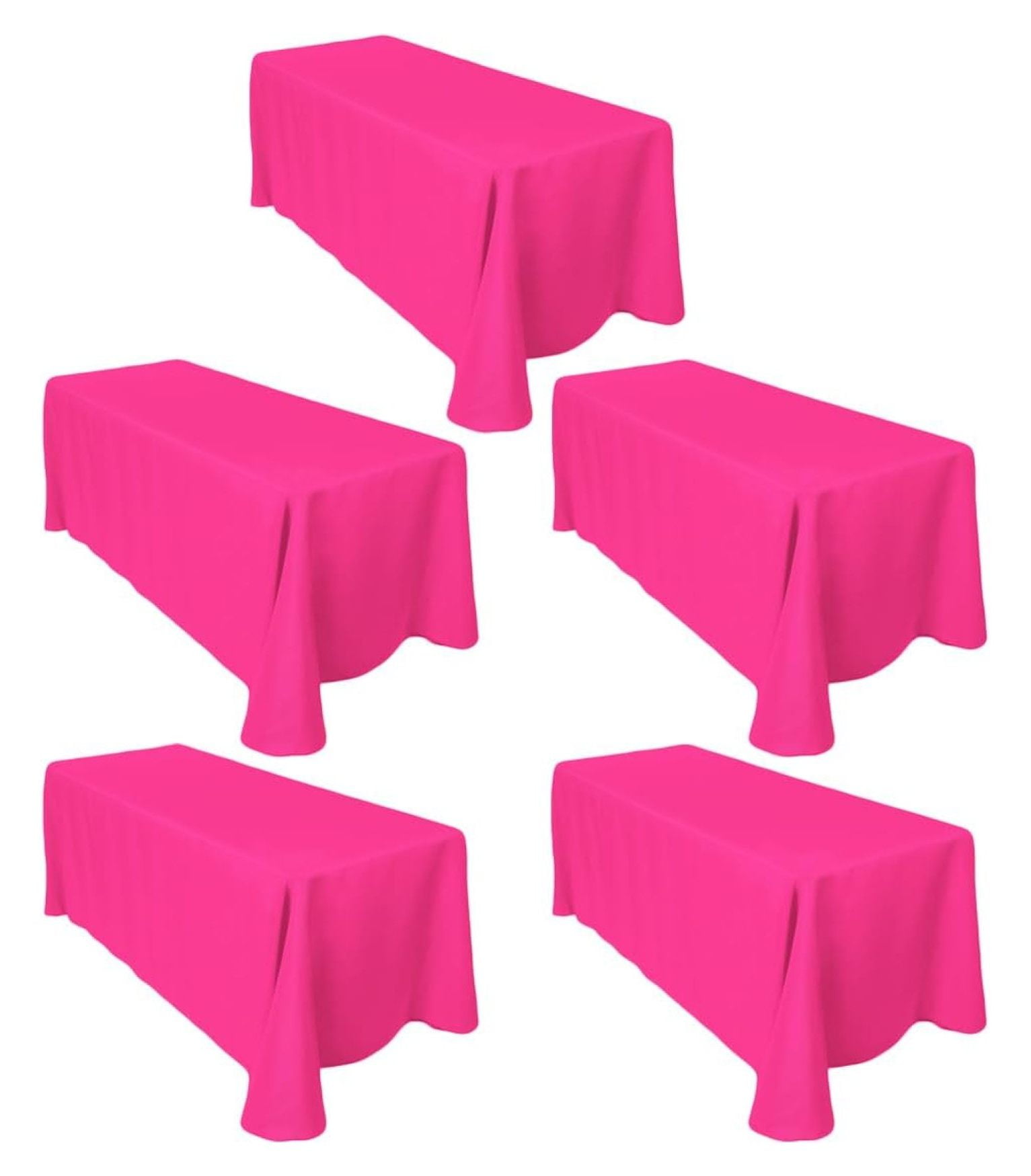 5-Pack Rectangular Tablecloths 90 In x 156 In with Rounded Corners ...
