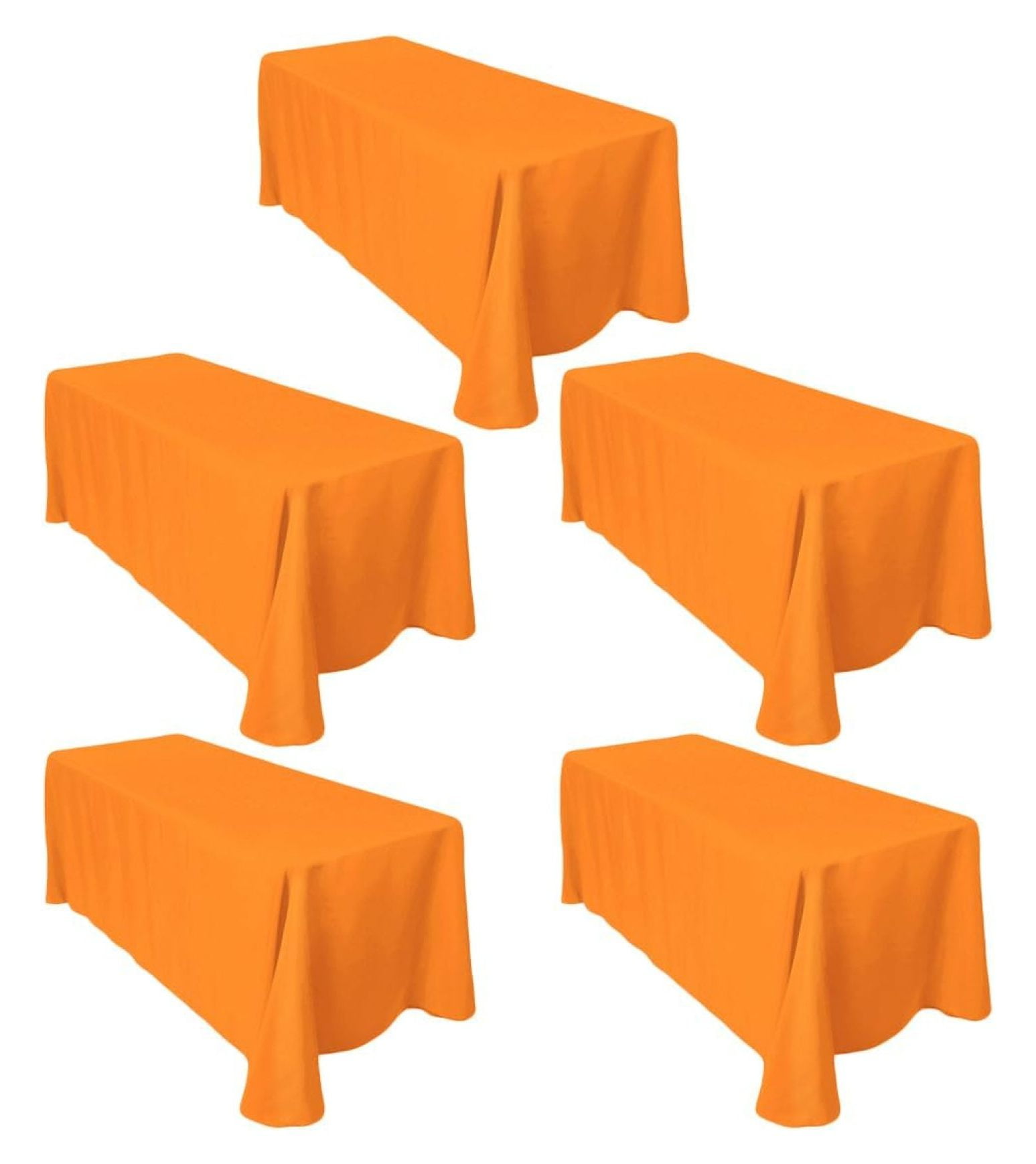 5-Pack Rectangular Tablecloths 90 in x 156 in with Rounded Corners ...