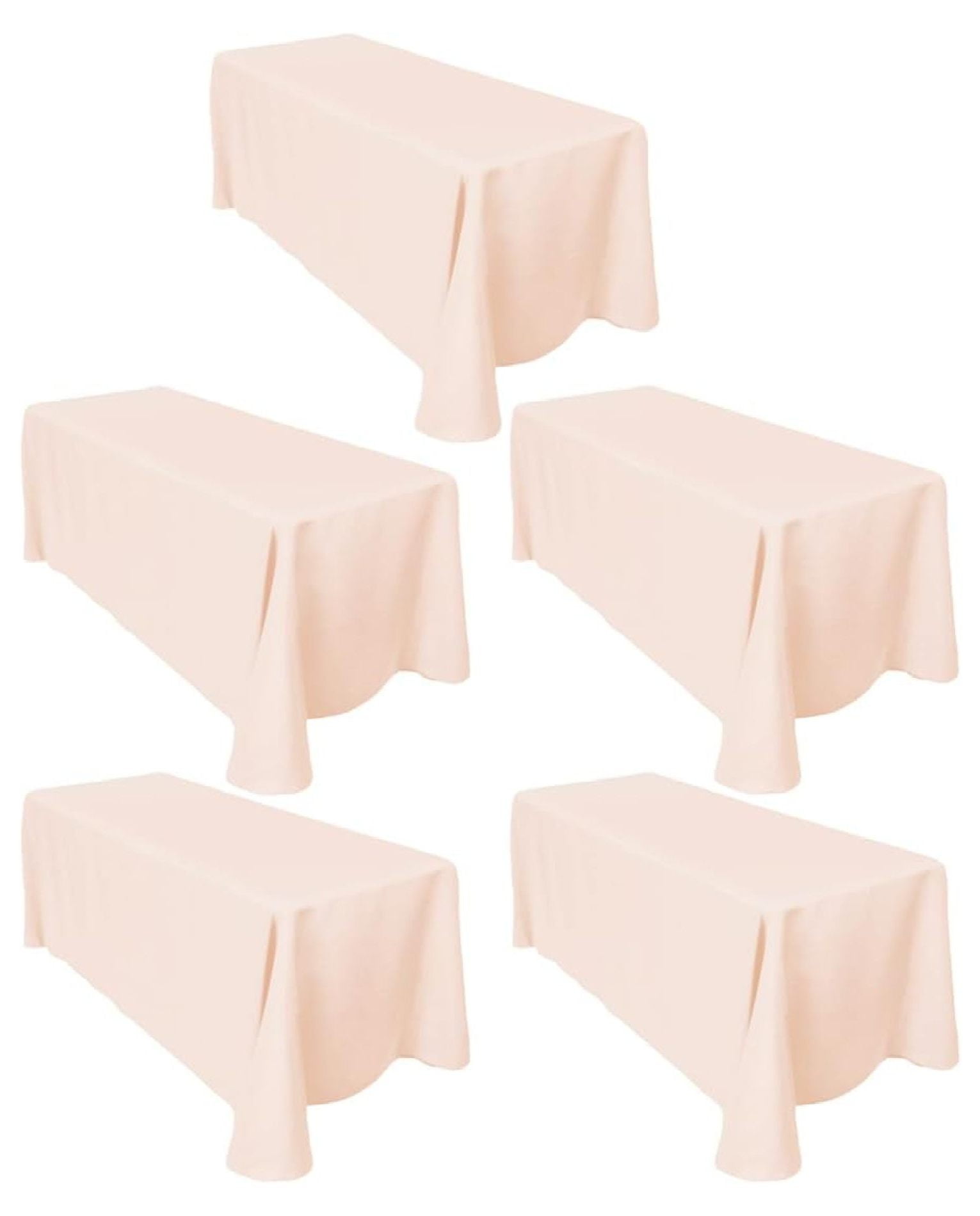 5-Pack Rectangular Tablecloths 90 in x 156 in with Rounded Corners ...