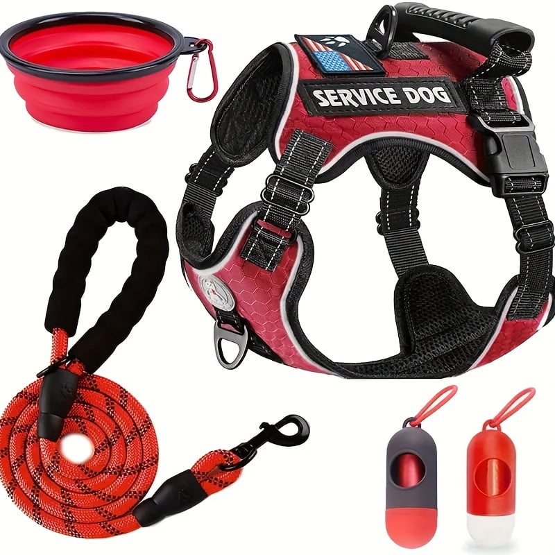 5-Pack Reflective No-Pull Dog Harness Set for Large Dogs - Durable ...