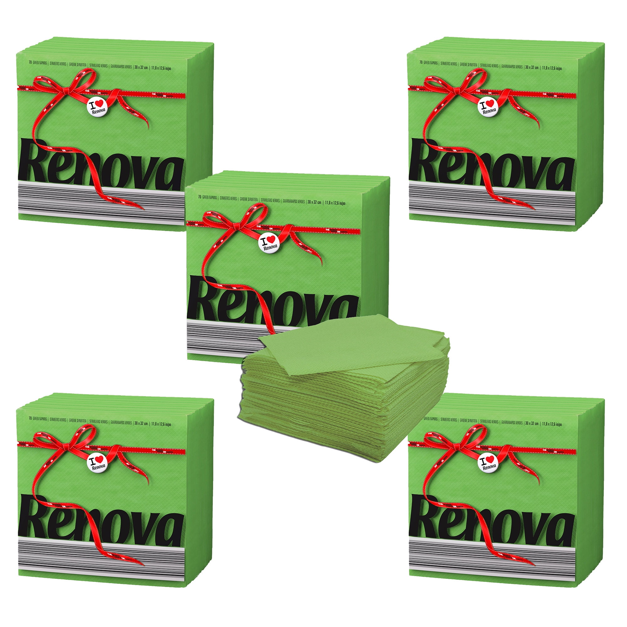 (5 Pack) Renova Green Paper Napkins, 6 in, 70 Count - Walmart.com