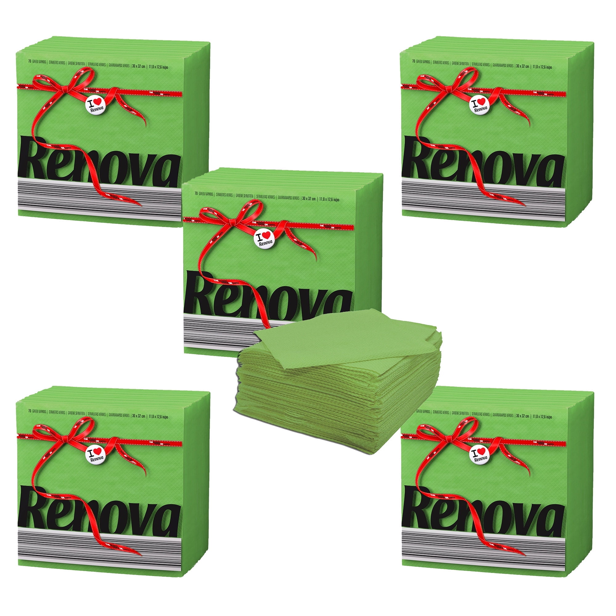 (5 Pack) Renova Green Paper Napkins, 6 in, 70 Count - Walmart.com
