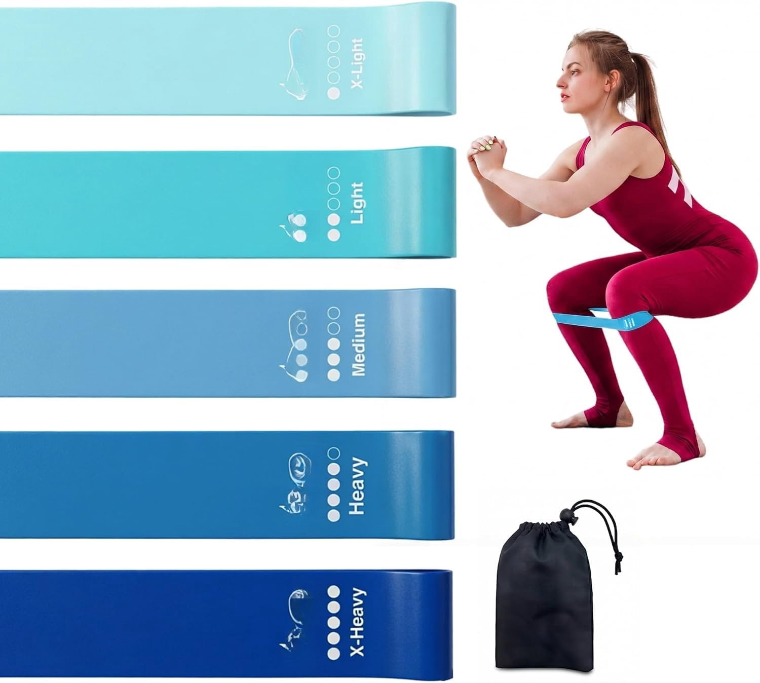 5-Pack Resistance Bands Set for Working Out, Strength , Stretching ...