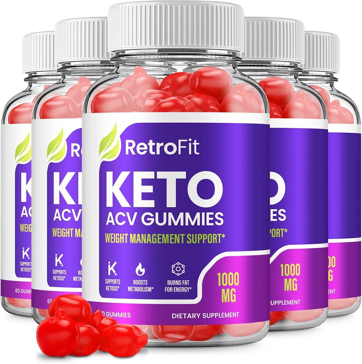 5 Pack Retrofit Keto ACV Gummies Retrofit ACV + Keto Advanced Keto ...