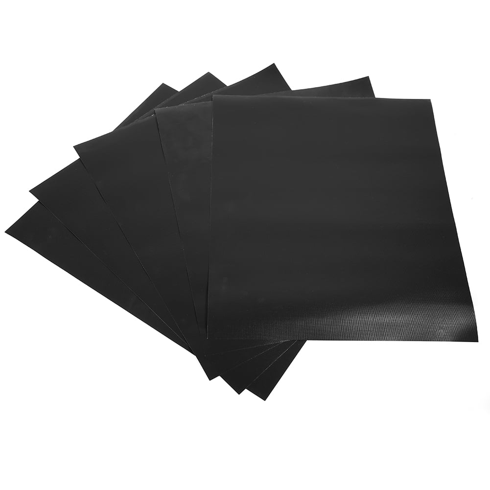 5-Pack Reusable Black Non-Stick BBQ Mats for Grilling, Baking, and ...