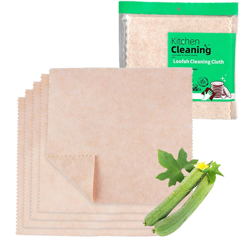 5 Pack Reusable Kitchen Rags, Crafted from Degradable & Compostable ...