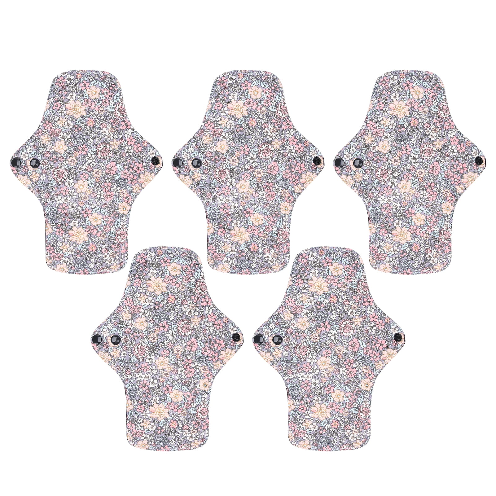 5-Pack Reusable Menstrual Pads - Cotton Cloth Sanitary Napkins, Leak ...
