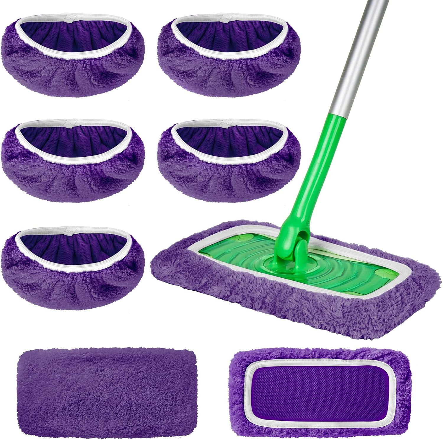 5 Pack Reusable Microfiber Mop Pads Compatible with Swiffer Sweeper Mop ...