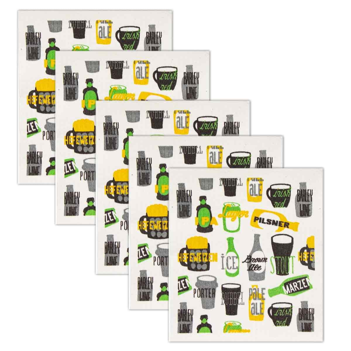 5 Pack Reusable Paper Towels , Non-Scratch Swedish Kitchen Towels ...