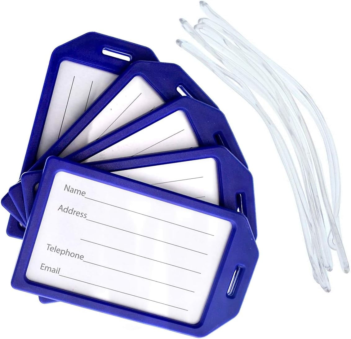 5 Pack of Rig Airline Luggage Tag Holders with 6" Worm Loops - Heavy ...