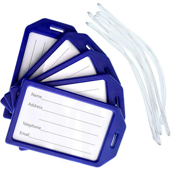 5 Pack of Rig Airline Luggage Tag Holders with 6" Worm Loops - Heavy ...