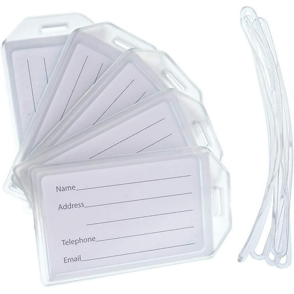 5 Pack - Rig Airline Luggage Tag Holders with 6" Worm Loops - Heavy ...