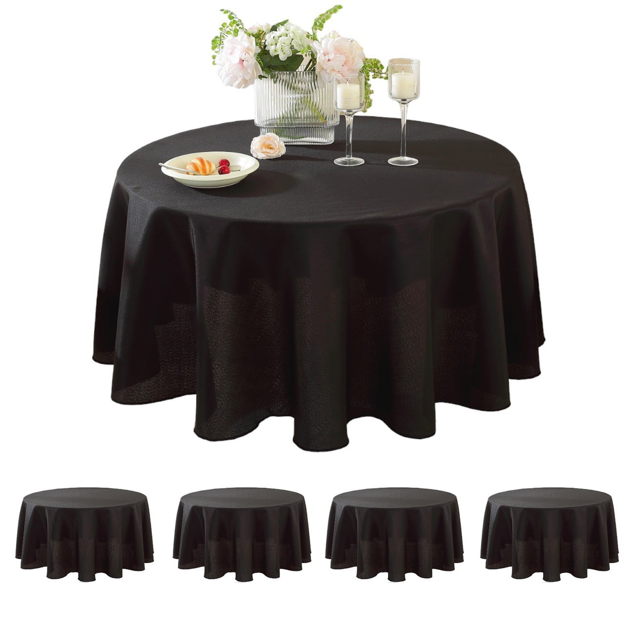 5 Pack Round Tablecloth, Round Premium Tablecloth, Polyester Fabric ...