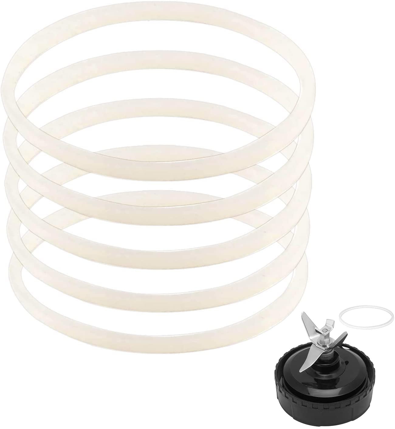 5 Pack Rubber Gaskets Replacement Seal White O-Ring for Nutri Ninja Pro ...