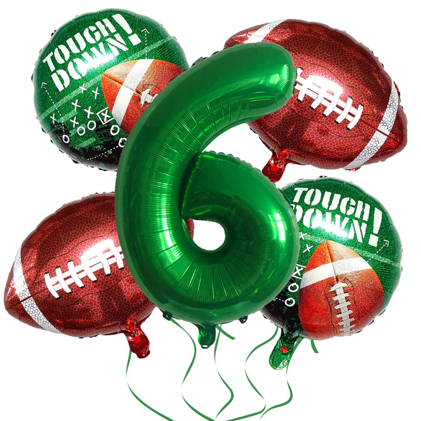 5 Pack Rugby Foil Balloons Helium Mylar Football Field Balloons For ...