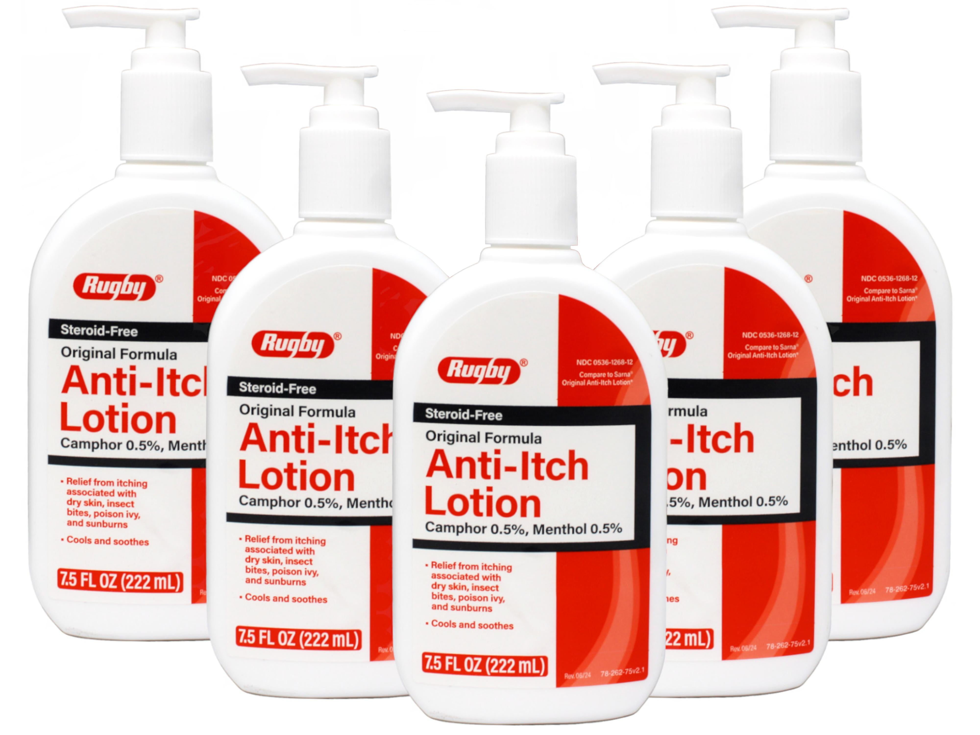 5 Pack - Rugby Original Formula Anti-Itch Lotion Camphor 0.5% , Menthol ...