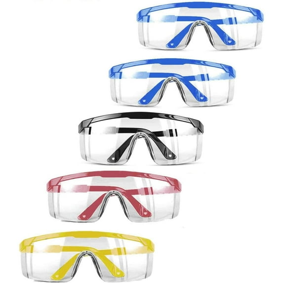 5 Pack Safety Glasses, Anti-fog, Scratch Resistant Clear Wraparound ...