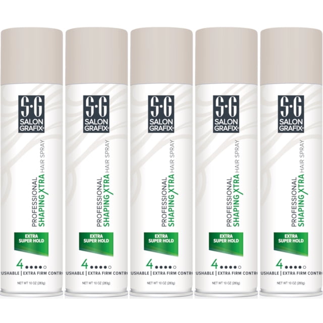 5 Pack Salon Grafix Professional Shaping Hair Spray Extra Super Hold 10 ...