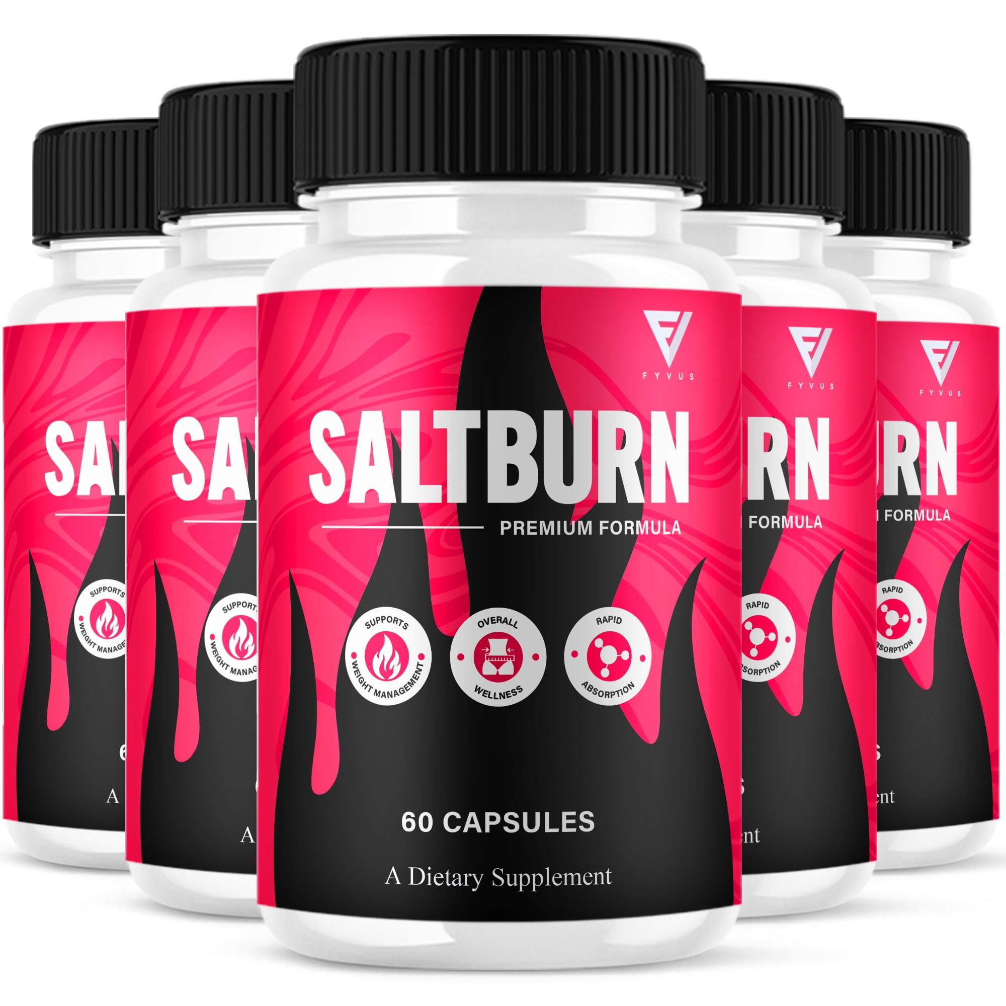 (5 Pack) SaltBurn Keto Capsules, Salt Burn Daily Support Formula (300 ...