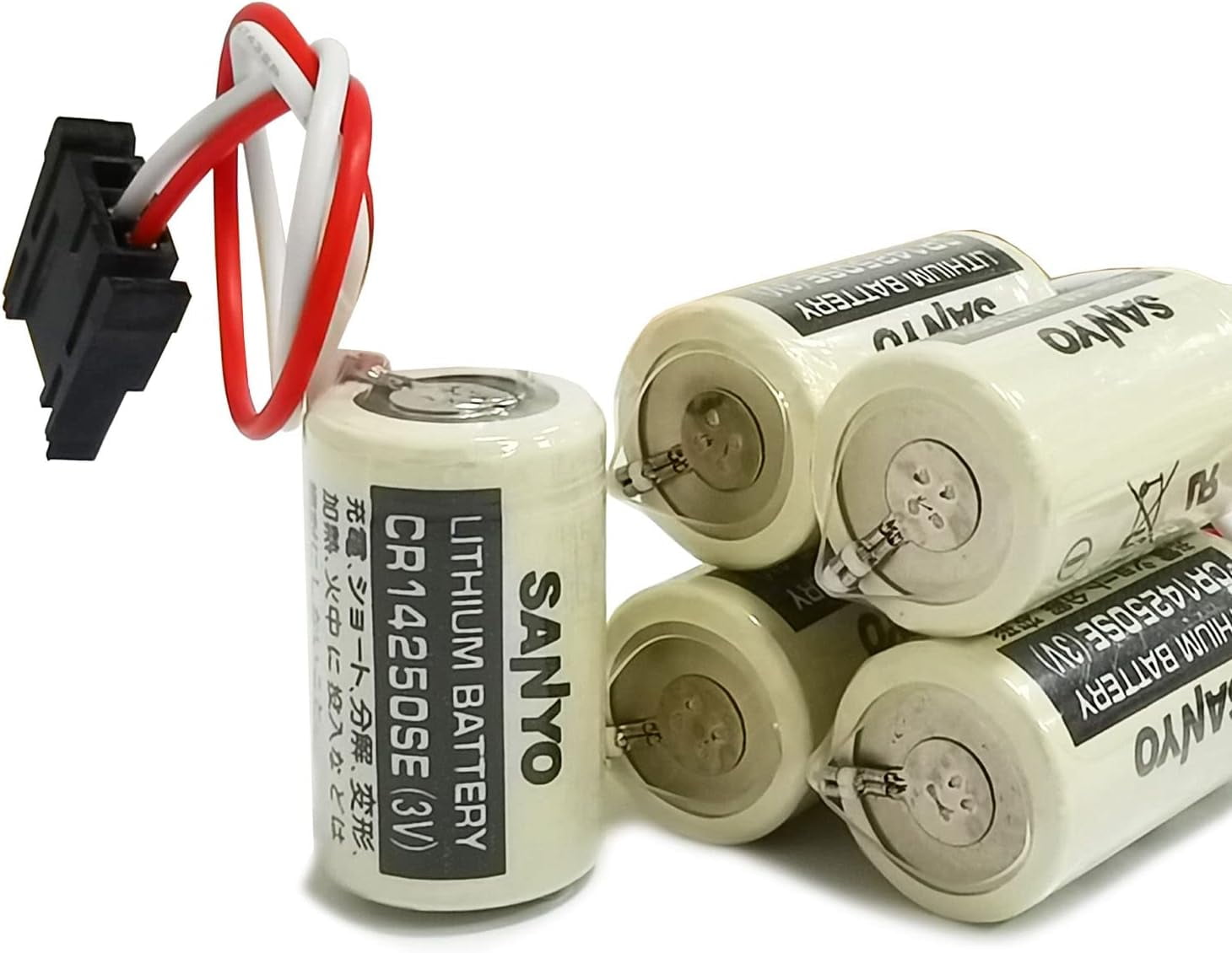 (5 Pack Sanyo FDK CR14250SE 3V Lithium Battery, 1800mAh 1/2AA PLC ...