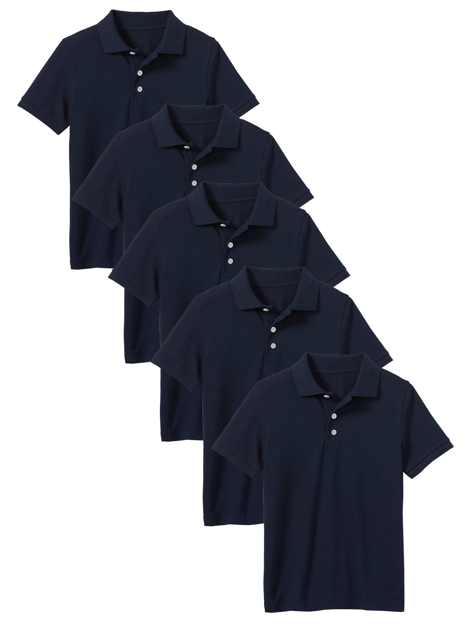 5-Pack School Uniform Tagless Polo Tshirt for Little Boys & Big Boys ...