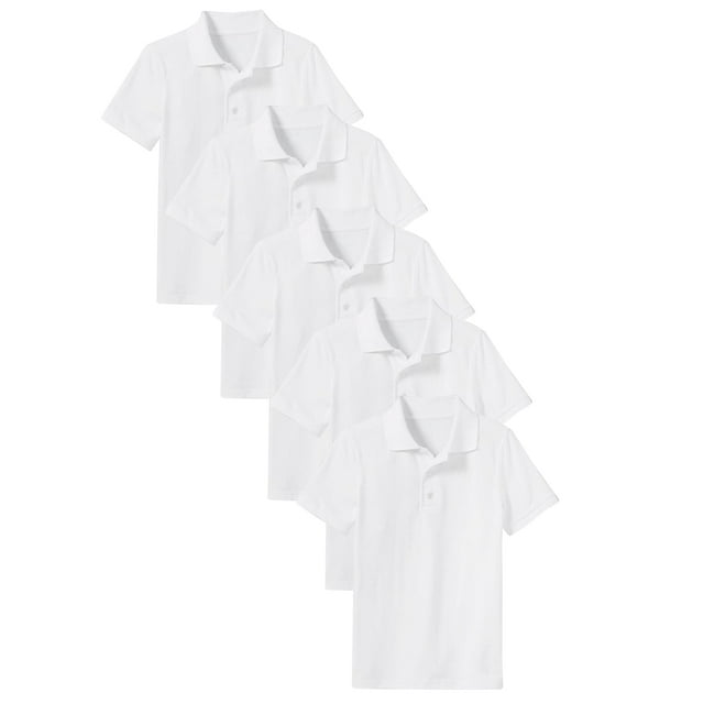 Walmart 5-Pack School Uniform Polo T-Shirts, Breathable, Tagless ...