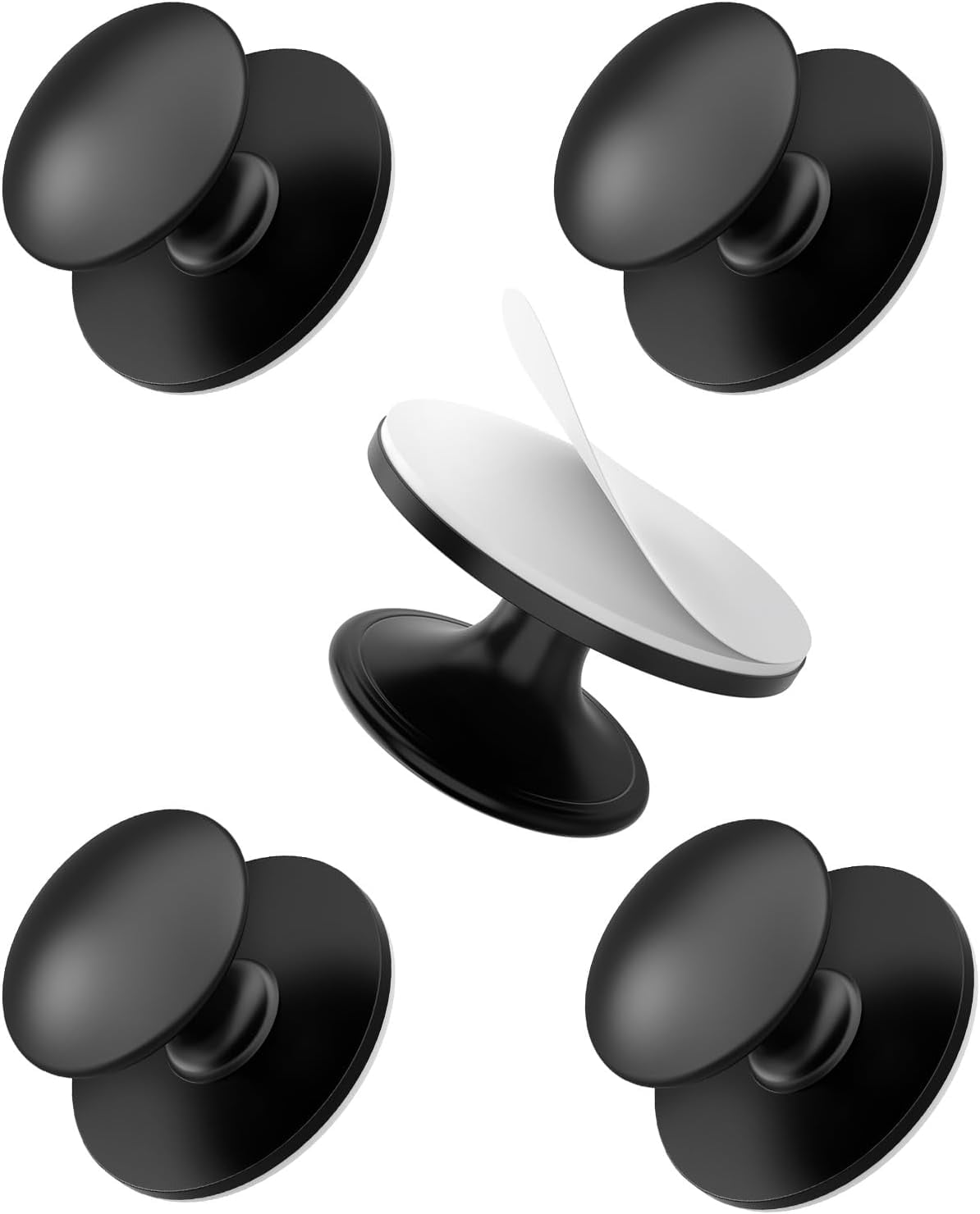 5 Pack Self Adhesive Cabinet Knob, No Drilling Self Stick Drawer Knobs ...