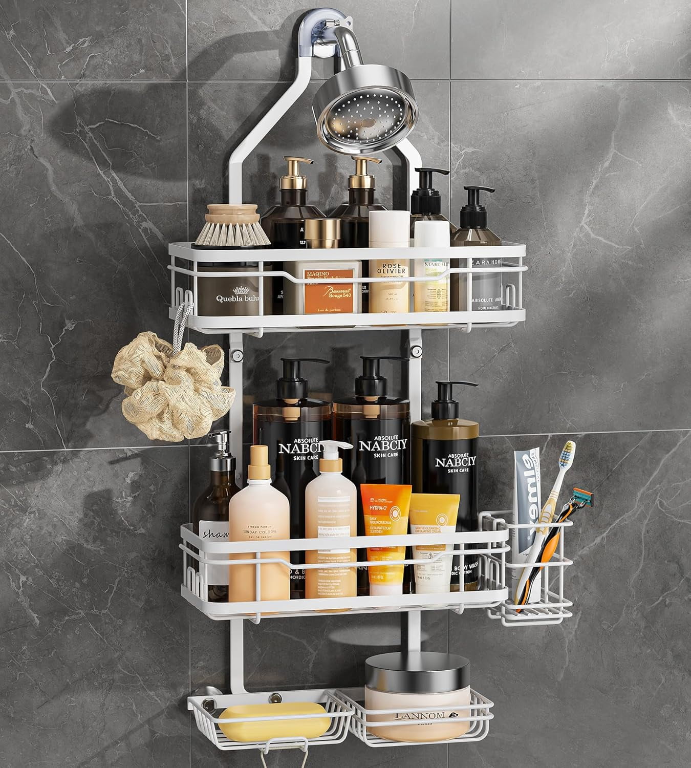 5-Pack Shower Caddy Hanging Organizer, Stainless Steel Rust-free No ...