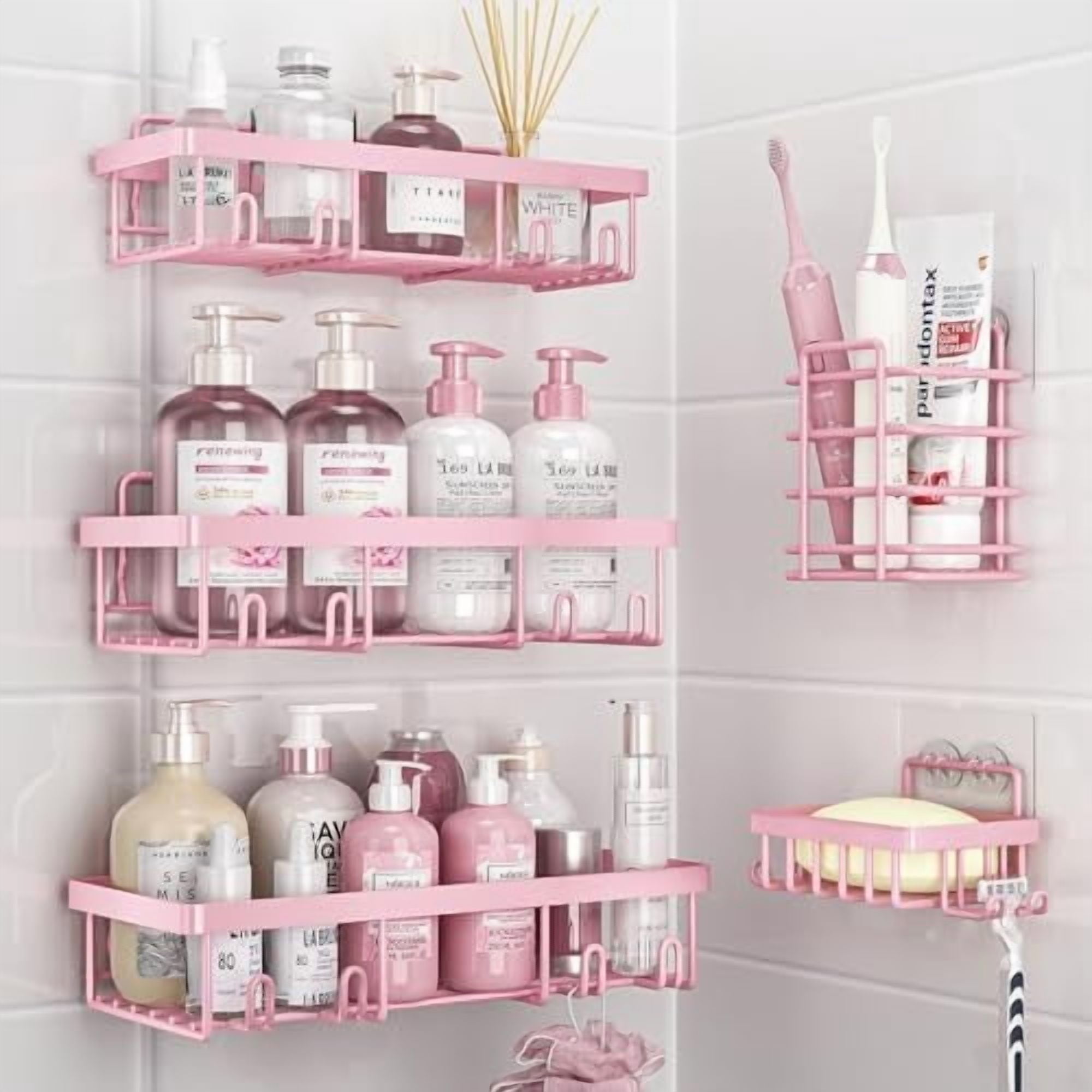 5 Pack Shower Caddy Organizer Rack Shelf for Inside Shower, Adhesive ...
