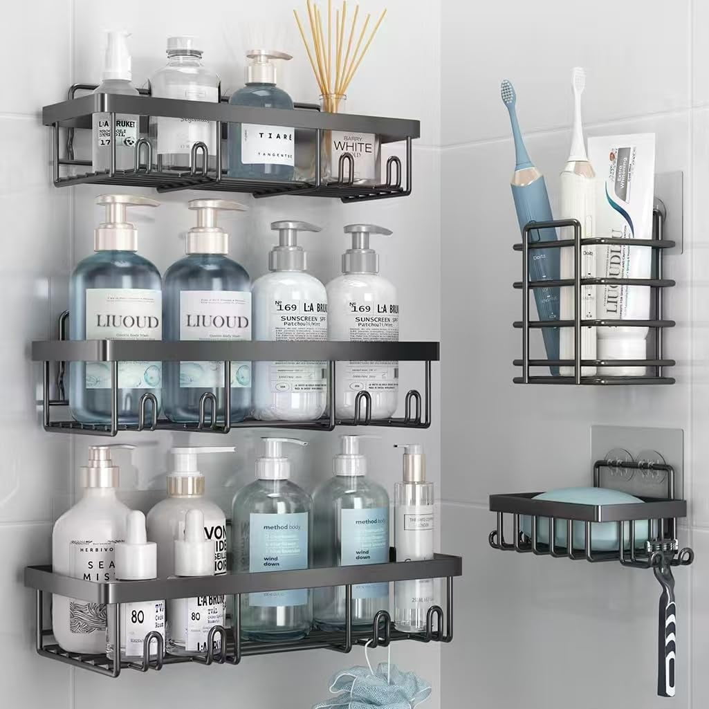 5 Pack Shower Caddy Organizer Rack Shelf for Inside Shower, Bathroom ...