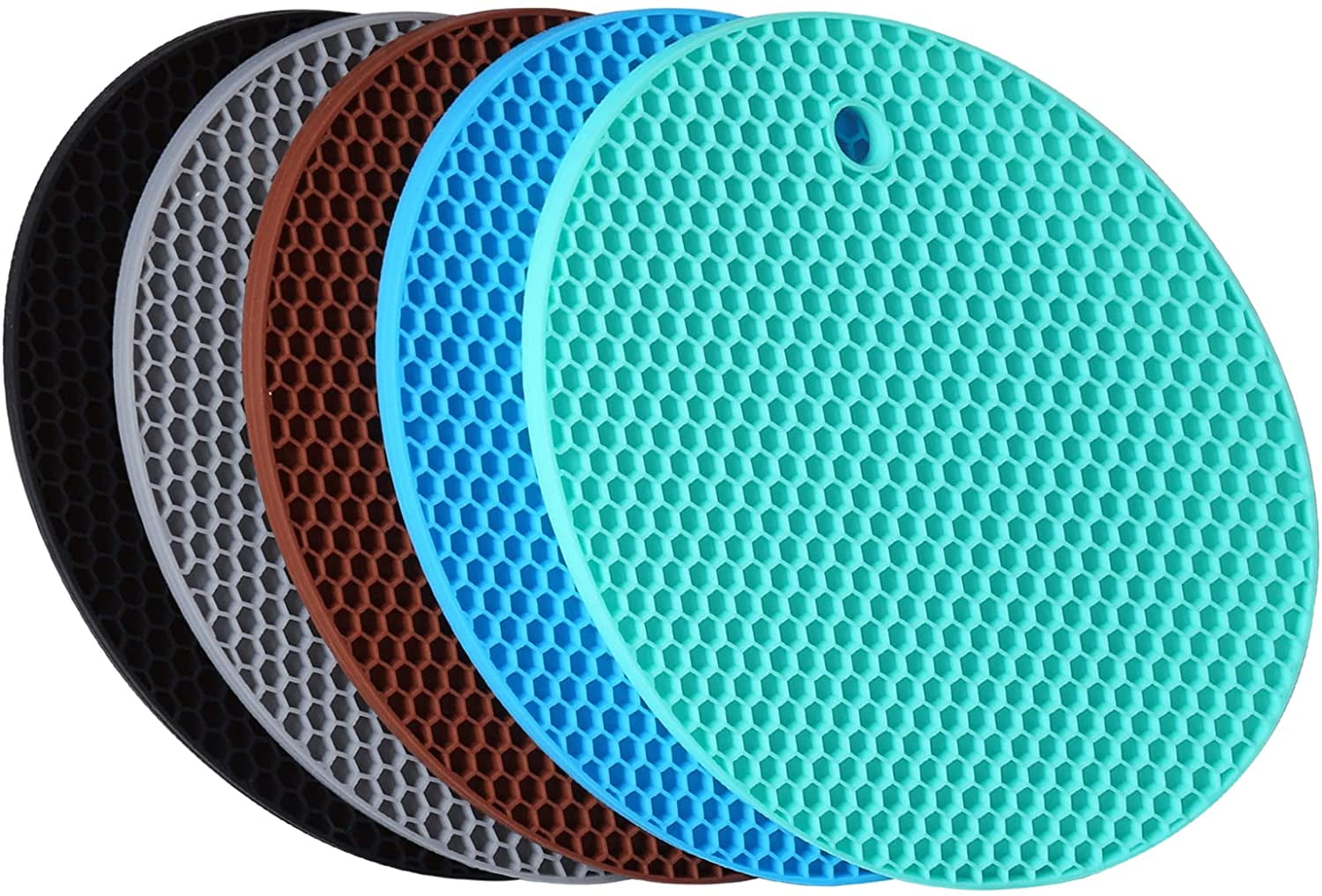 5 Pack Silicone Pot Holder Trivet Mats, Heatproof Trivets for Hot ...