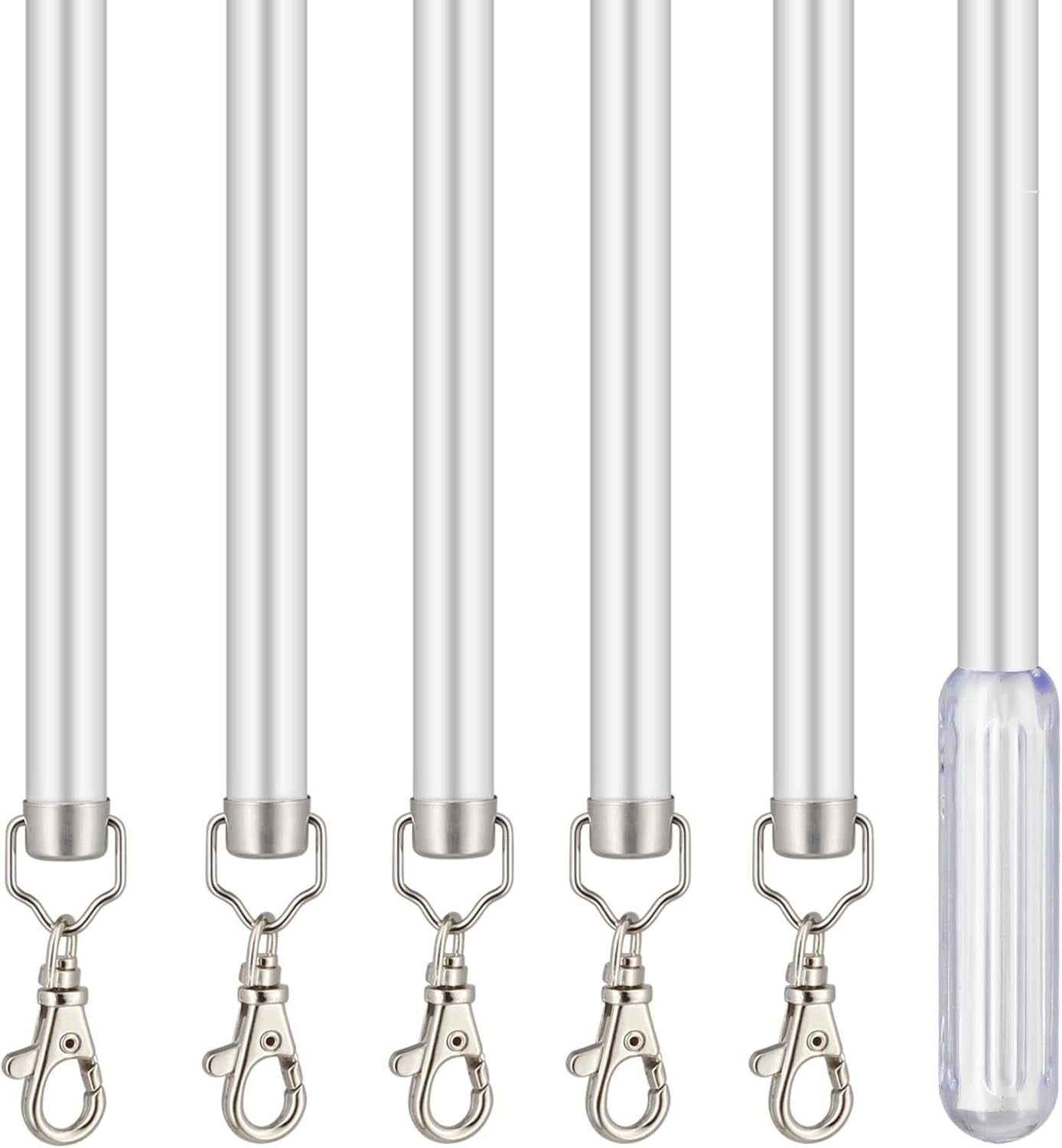 5-Pack Silver Aluminum Curtain Pull Wands, 60 Inch Length, for Easily ...