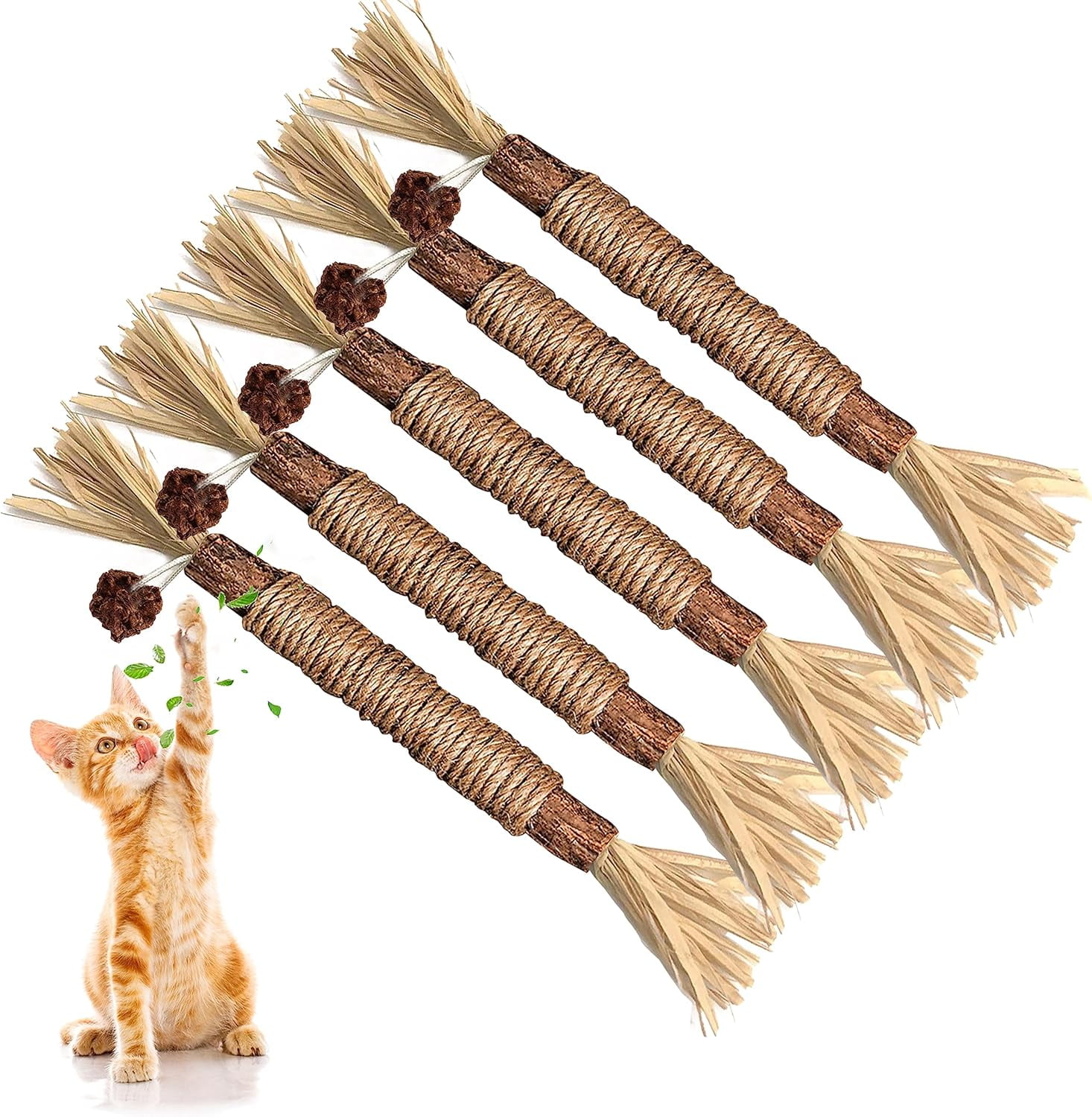 5 Pack Silvervine Cat Toy, Silvervines Sticks Cat Toys for Indoor Cats ...