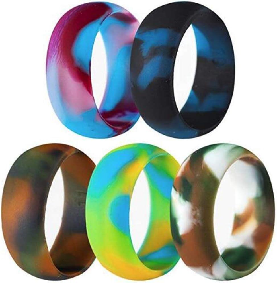 5 Pack Size 4-15 Rubber Silicone Rings Flexible Outdoor Wedding ...