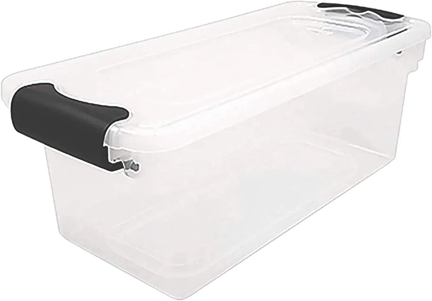 5 Pack Small Clear Plastic Storage Bins with Latching Lids, 7.5 Quart ...