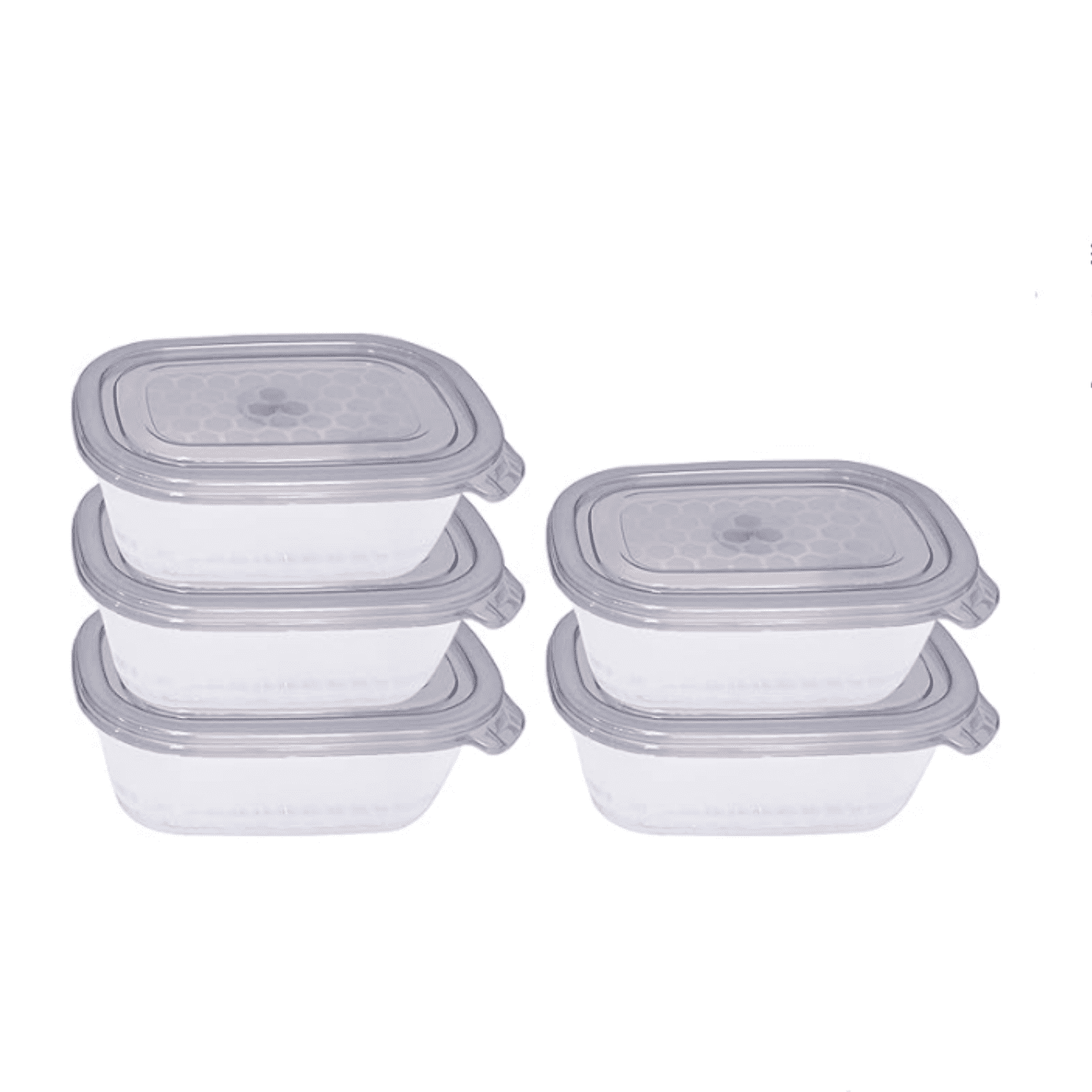 5 Pack Small Plastic Food Storage Containers Set with lids (500ml ...