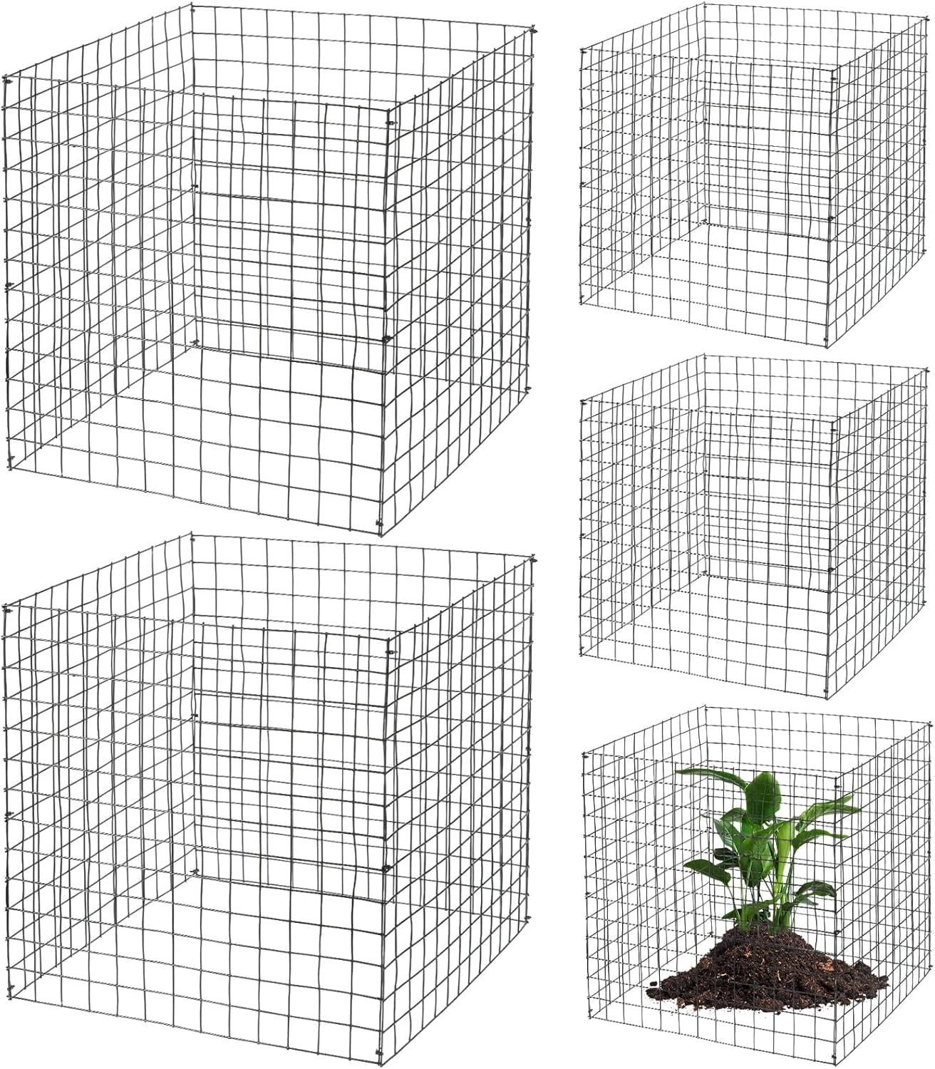 5 Pack Small Wire Plant Protectors Square Plant Protectors from Animals ...