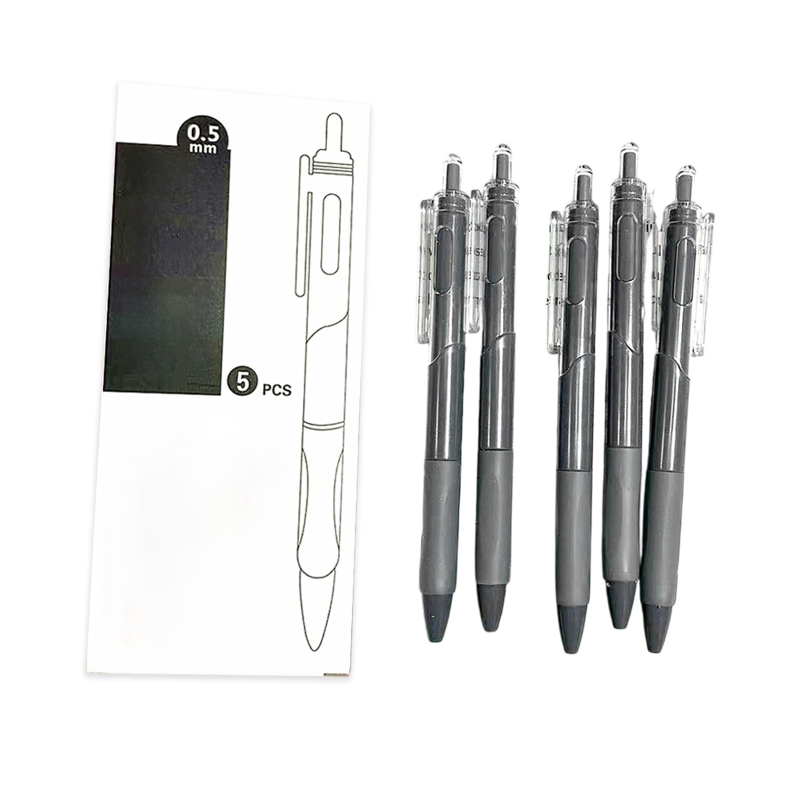 5-Pack Smooth Writing Gel Pens with Comfortable Soft Grip, Replaceable ...