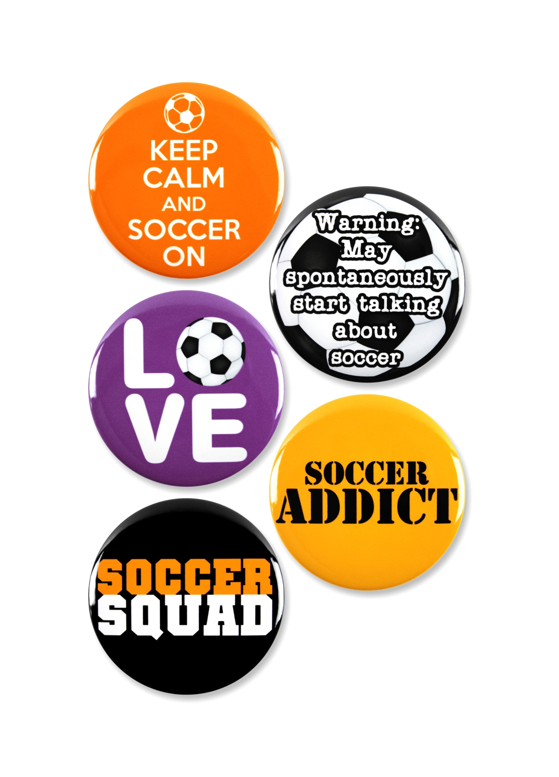 5 Pack - Soccer Hooligans' Sports Pinback Buttons - 2.25 Inch - Walmart.com