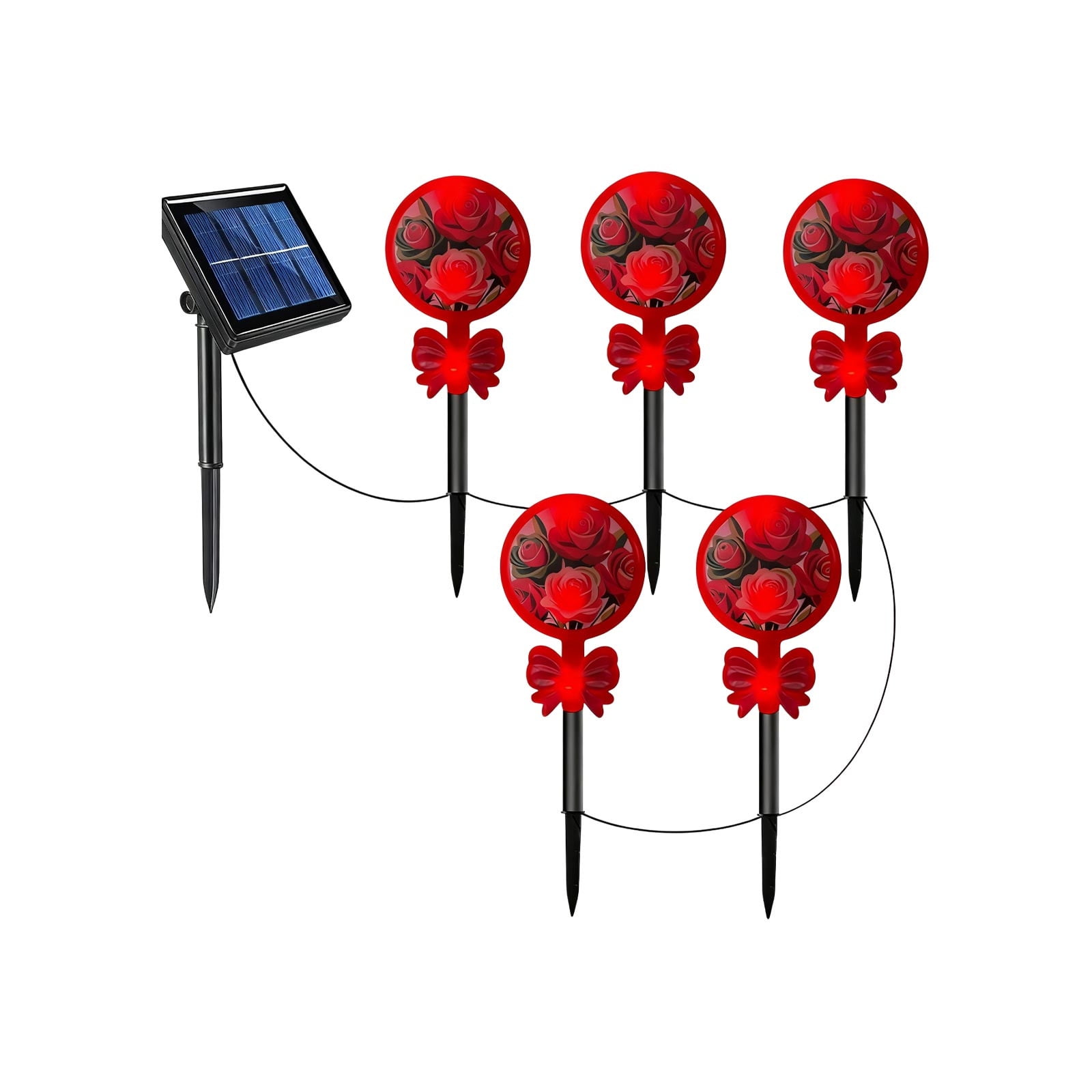 5 Pack Solar Bear Holding Heart Outdoor Stake Light Cute Bears with ...
